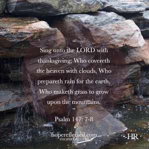 Encouragement: Psalm 147: 7-8 - Hope Reflected